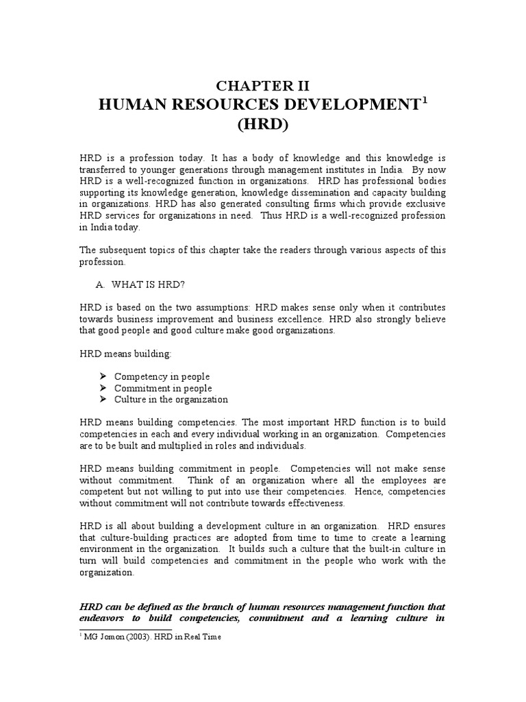 Human Resources Development (HRD) | PDF | Business | Human Resources