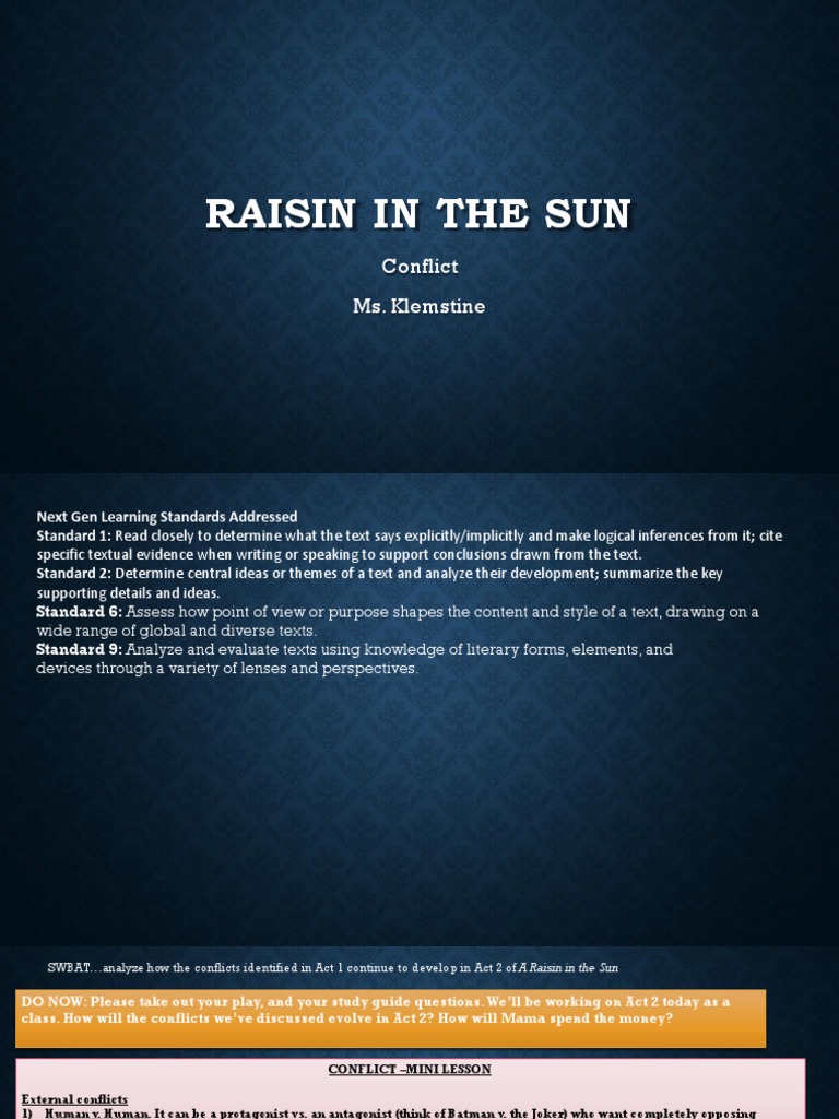 Analyzing Conflict in Act 2 of Raisin | PDF