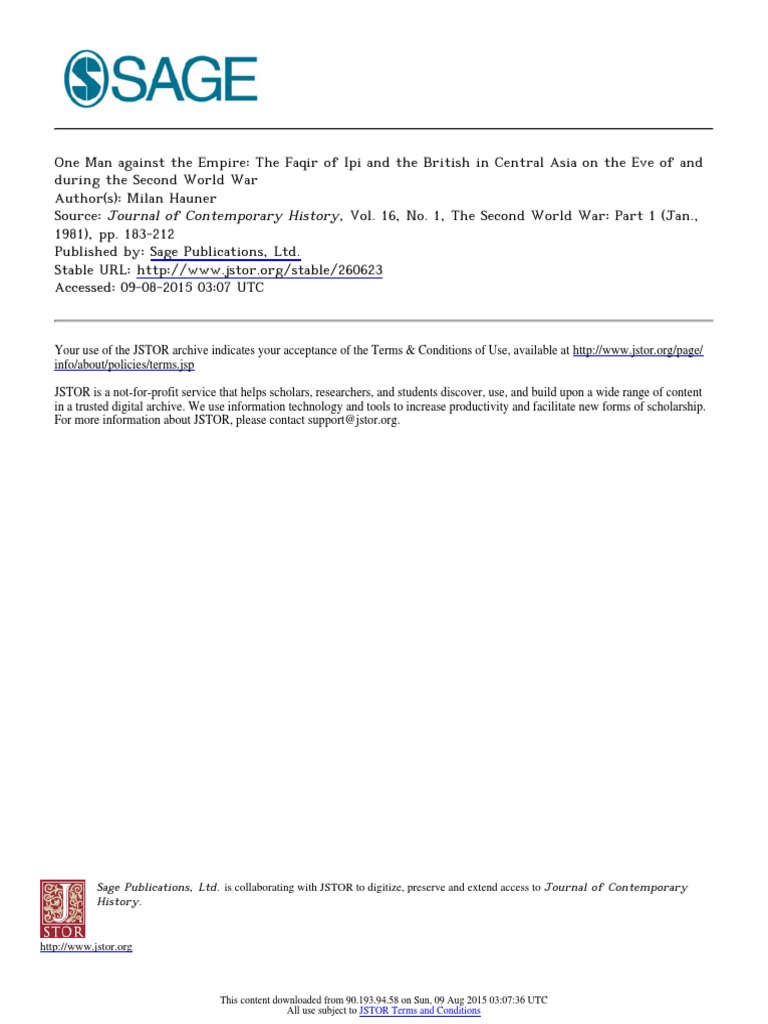 One Man Against The Empire Faqir of Ipi 260623 PDF | PDF | Afghanistan ...
