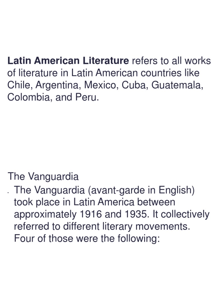 Latin American Lit Movements | PDF | Latin American Literature | Poetry