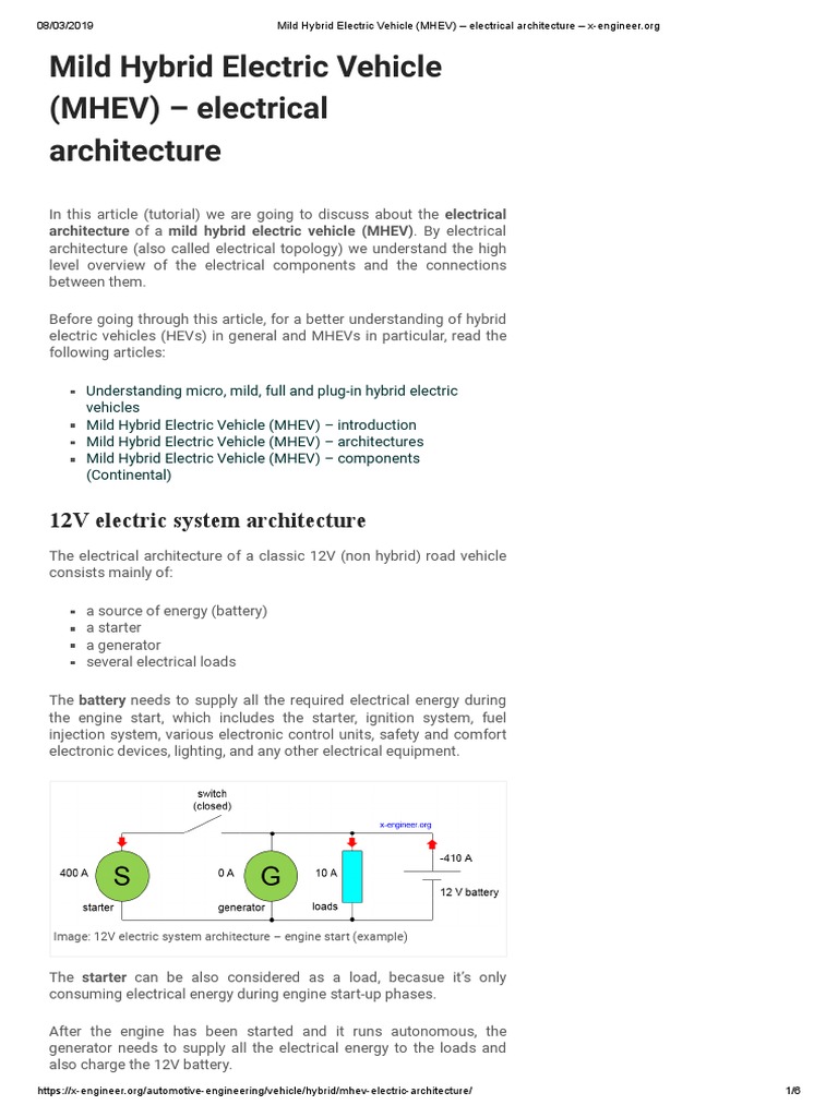 MHEV Electrical Architecture Overview | PDF | Direct Current | Electric ...