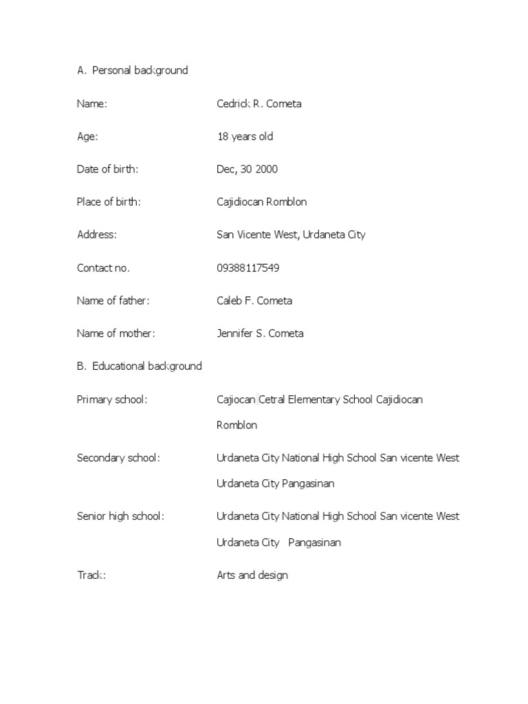 Personal Background | PDF | Educational Organizations | Academia