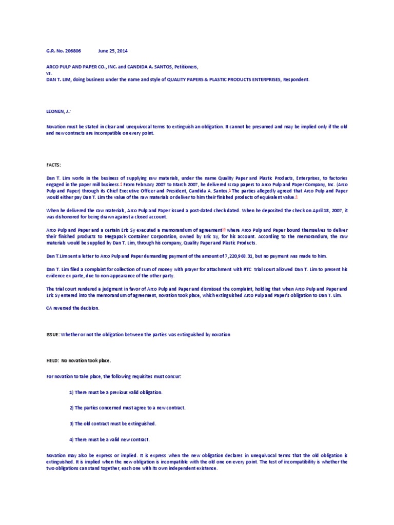 Arco Pulp and Paper Co Vs Lim | PDF | Paper | Virtue