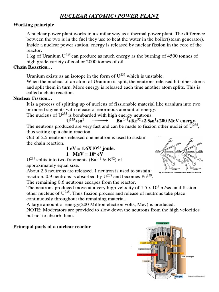 NUCLEAR Power Plant Notes | PDF