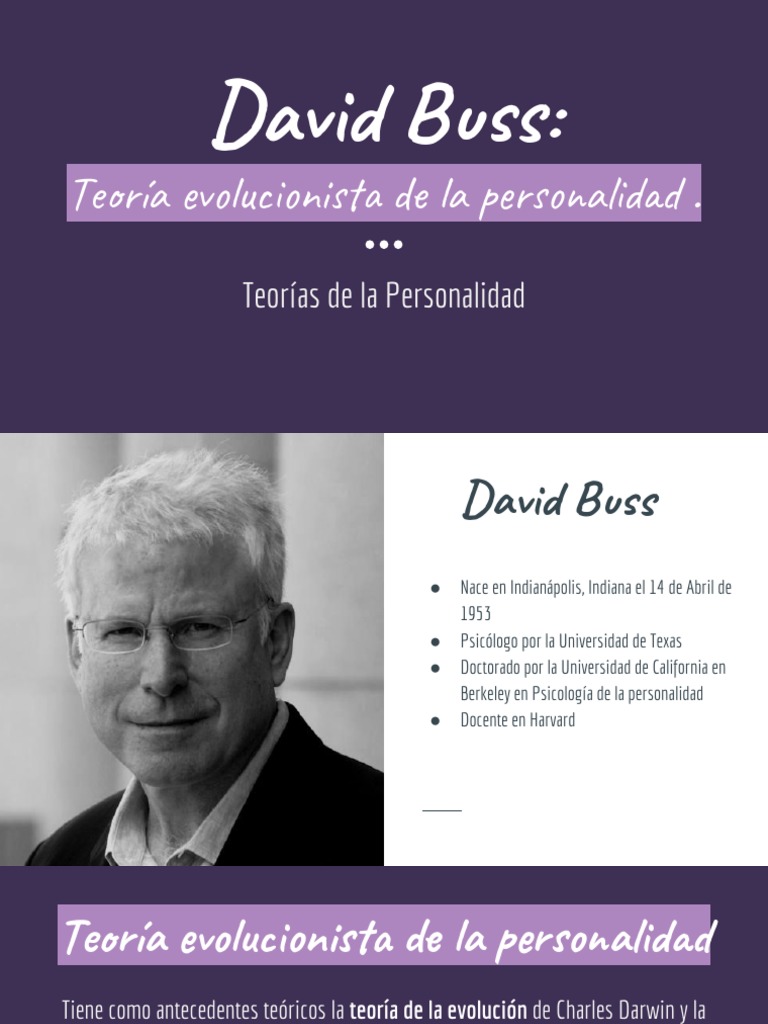 David Buss: Teoría Evolucionista de La Personalidad | PDF | Evolución ...