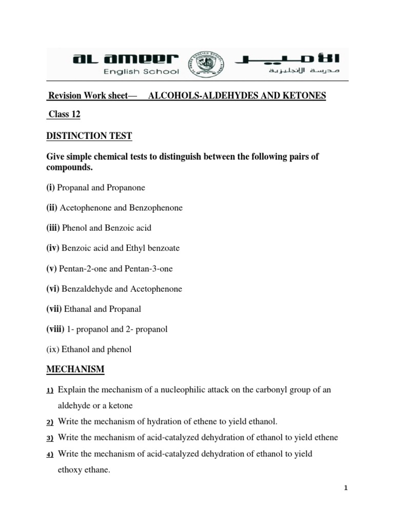 30ljCX - HMW - 1445774001 - Worksheet Aldehyde $ Alcohol | PDF | Alcohol | Aldehyde