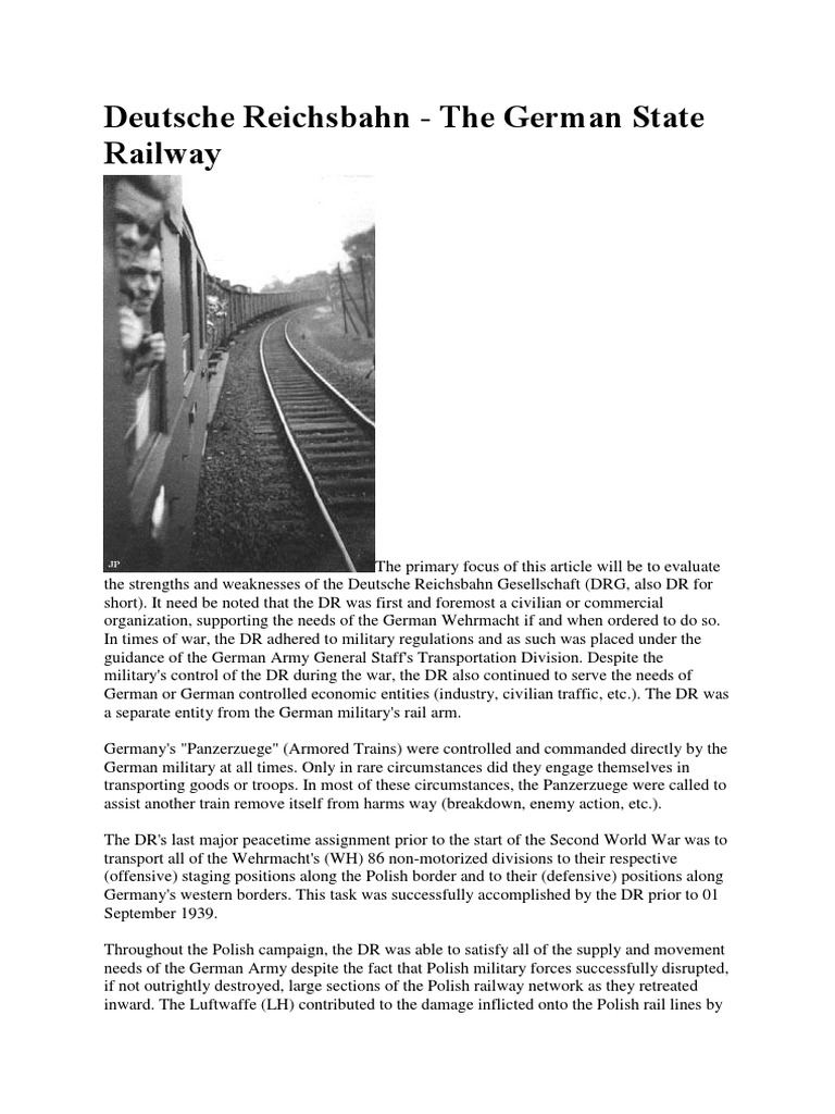 Deutsche Reichsbahn | PDF | Track Gauge | Rail Transport