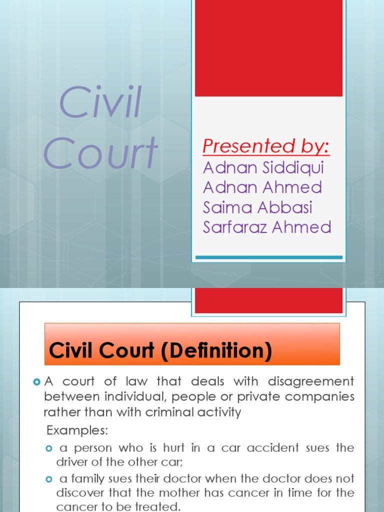 Civil Court: Presented by | PDF | Supreme Courts | Judge