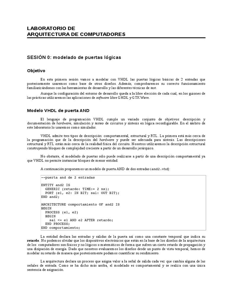 Diseno de Circuitos Digitales Con VHDL | PDF | Vhdl | Puerta lógica Diseno de Circuitos Digitales Con VHDL | PDF | Vhdl | Puerta lógica