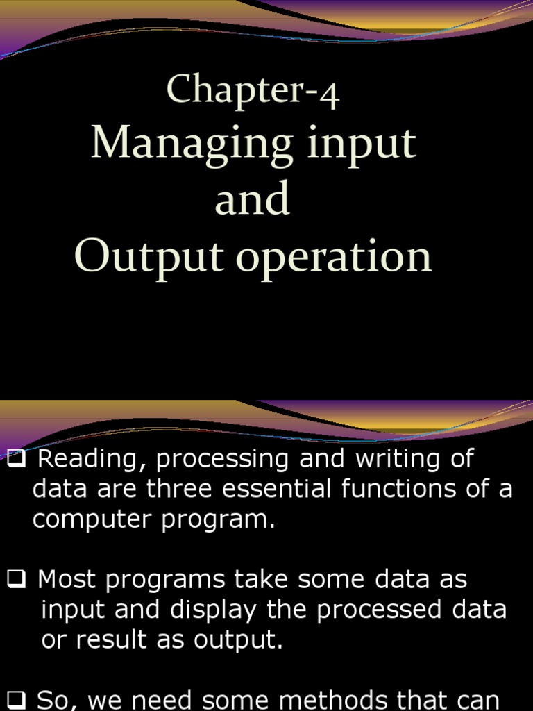 Input Output Statements | PDF | Computer Science | Notation