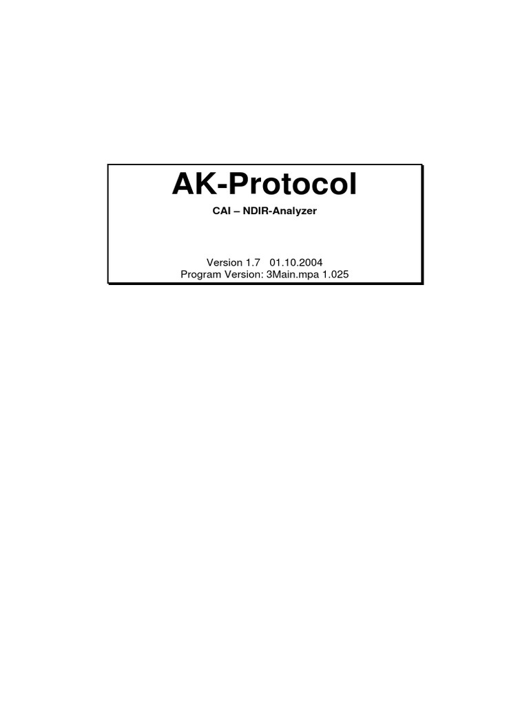 AK-Protocol: CAI - NDIR-Analyzer | PDF | Byte | Calibration