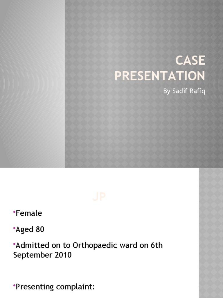 Case Presentation | PDF | Epidemiology | Medicine