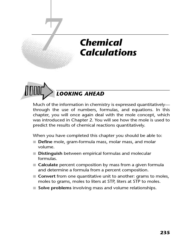 Chemistry - Calculations | PDF | Mole (Unit) | Gases