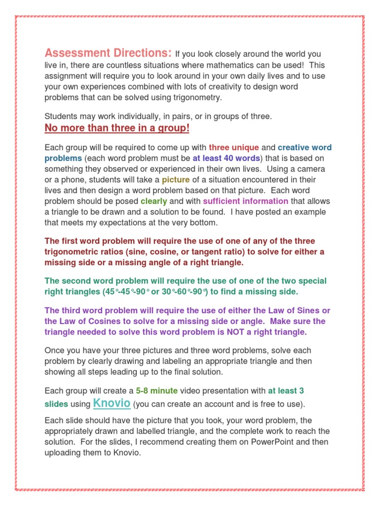 Summative Assessment Trig | PDF | Trigonometric Functions | Triangle
