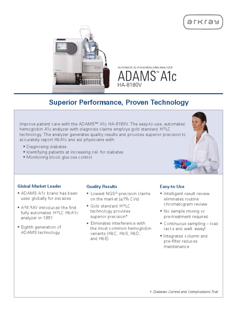 Arkray Adams A1c Product Brochure | PDF | Glycated Hemoglobin | High ...