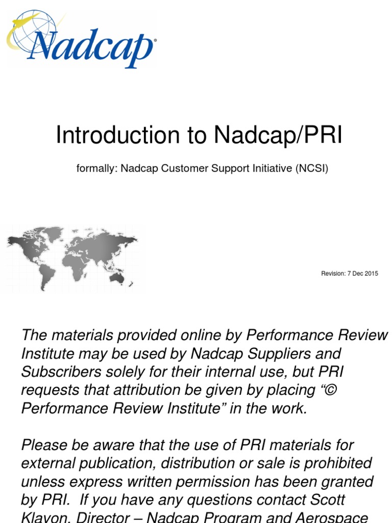 Intro To Nadcap PRI 7dec 2015 PDF | PDF | Audit | Calibration
