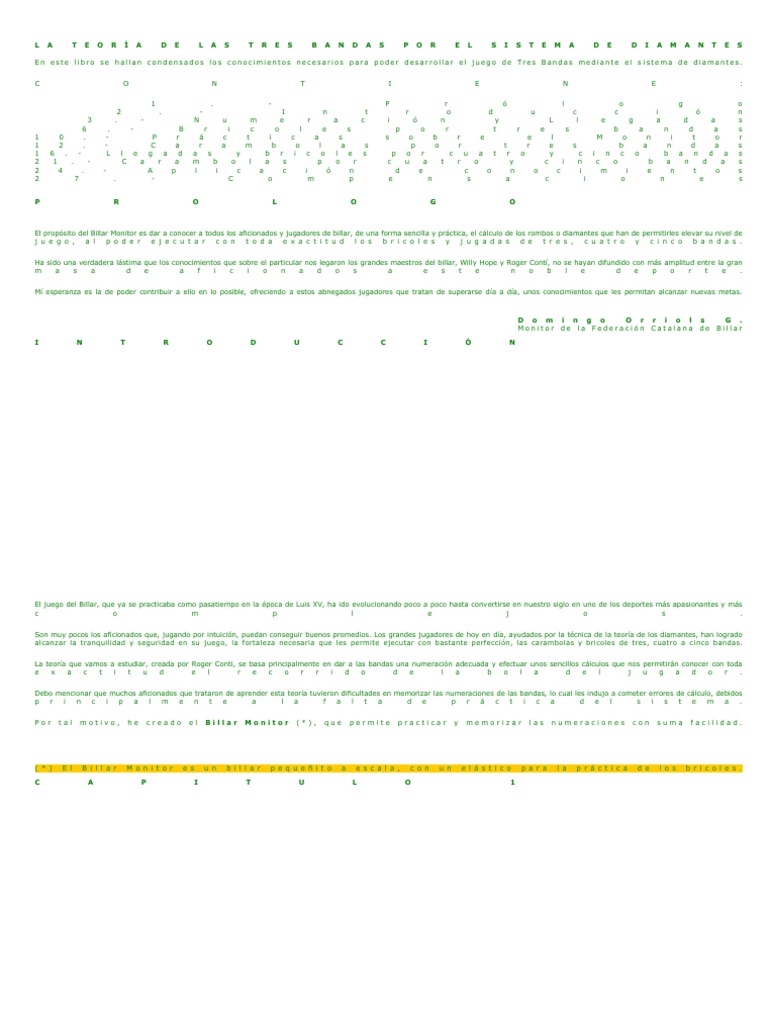 La Teoría De Las Tres Bandas Por El Sistema De Diamantes Pdf Cue