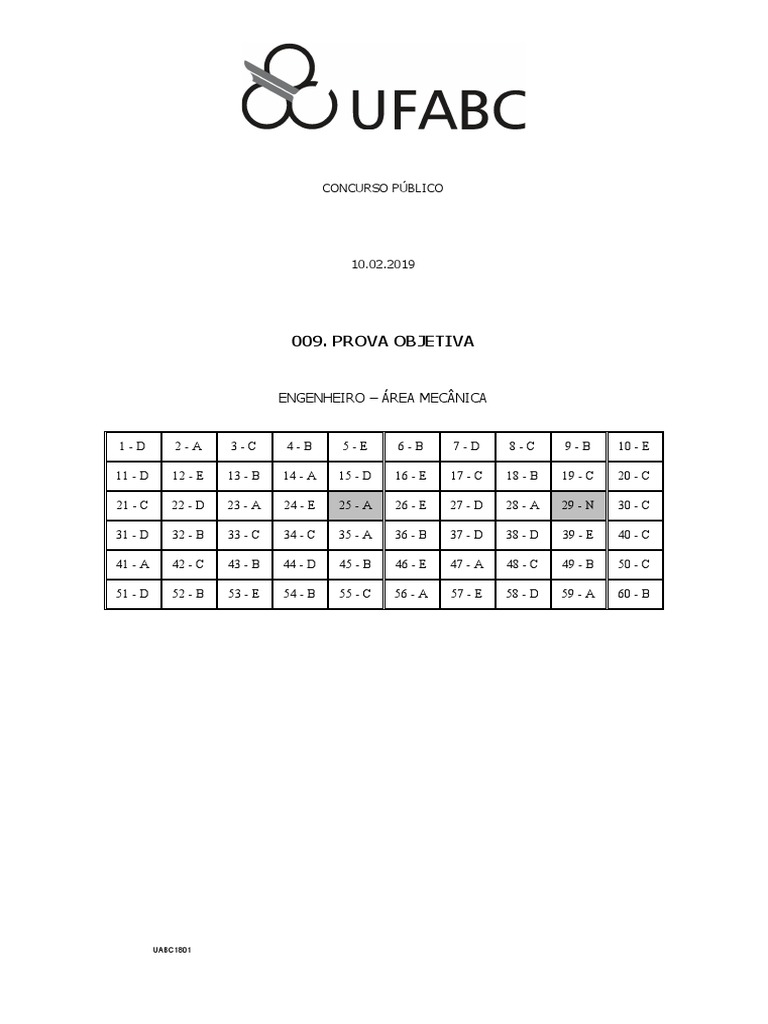 Prova Objetiva Engenheiro Mecânico | PDF | Sports & Recreation | Technology & Engineering