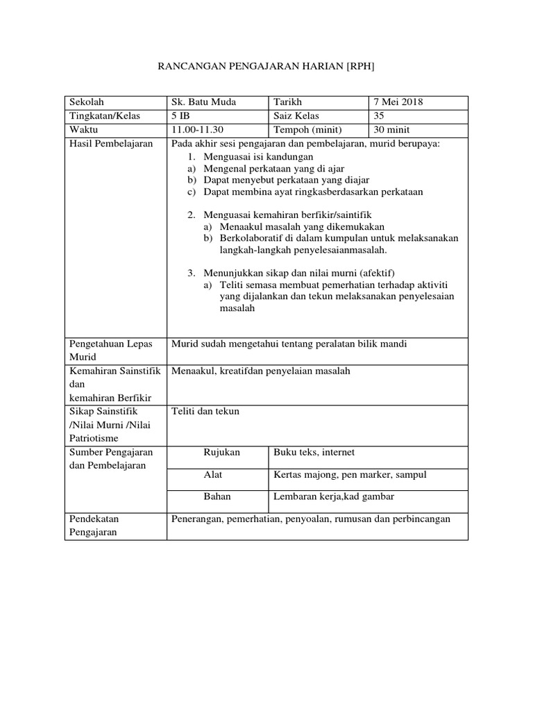 Borang Lesson Study | PDF
