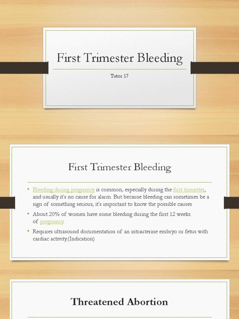 First Trimester Bleeding | PDF