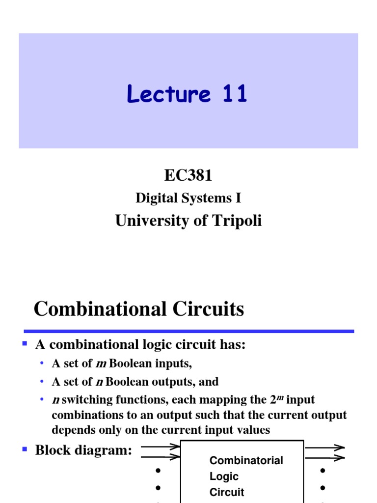 EC381 Lecture11 PDF | PDF | Electronic Design | Logic