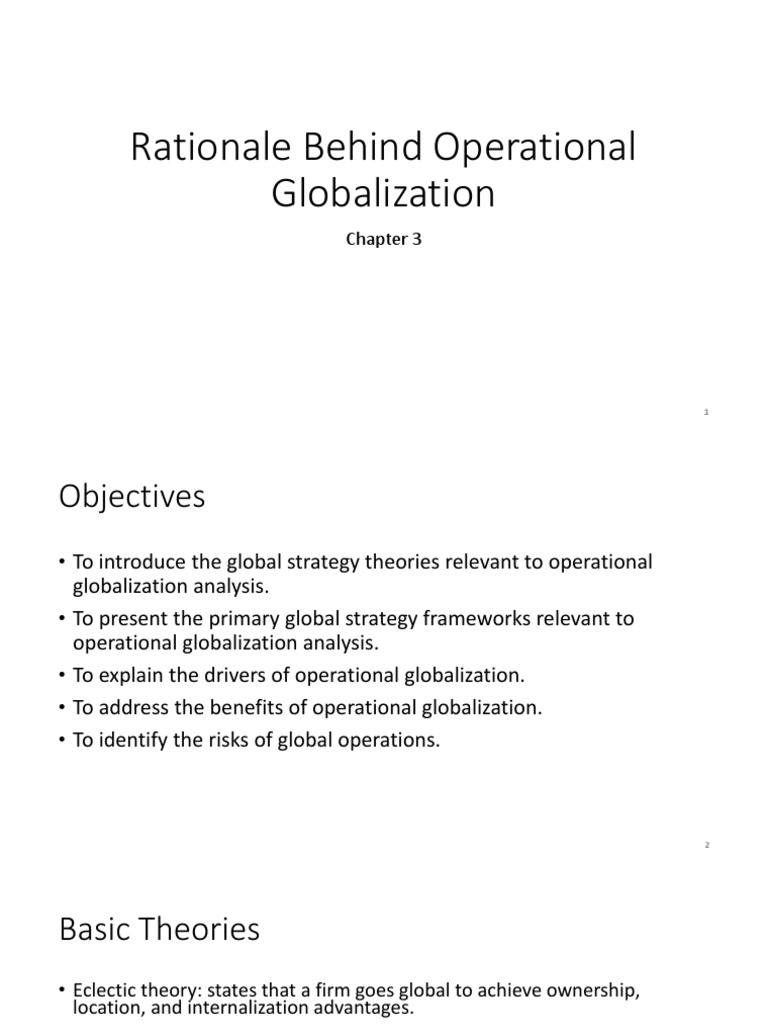Lecture 5 Rationale Behind Operational | PDF | Globalization | Economic ...