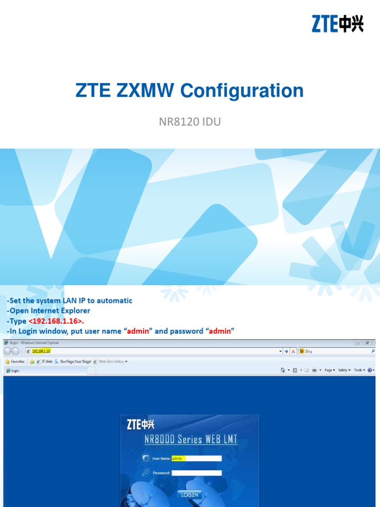 ZTE NR8120 Configuration | PDF | Ip Address | Communications Protocols
