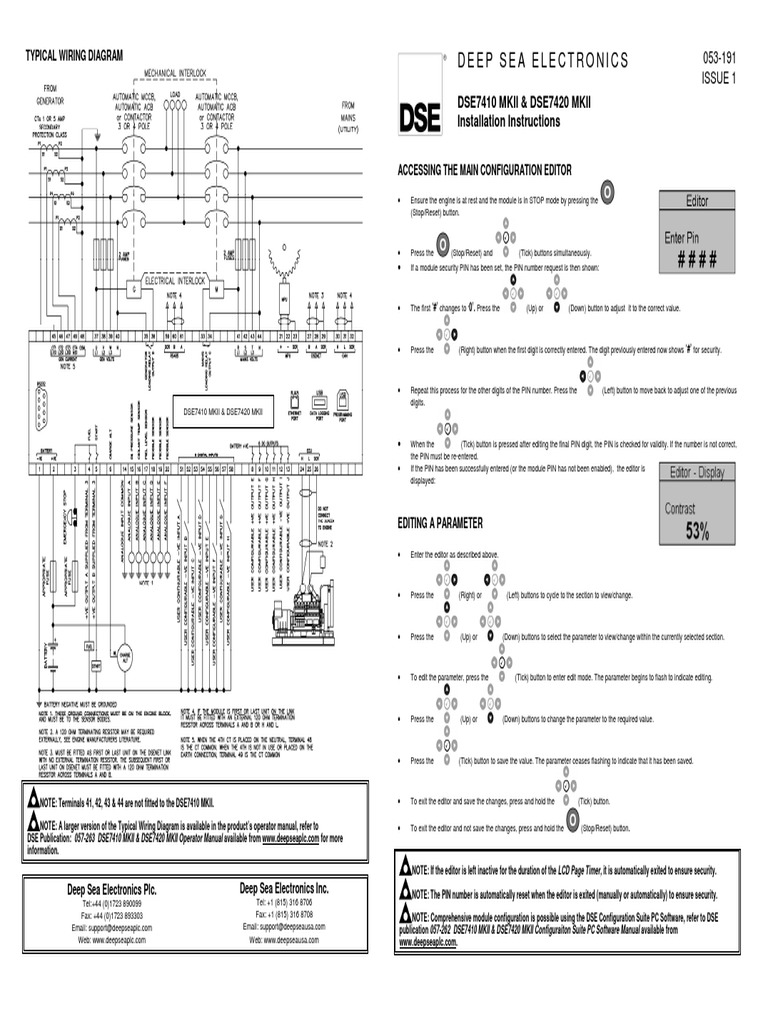 DSE7410 MKII DSE7420 MKII Installation Instructions PDF | PDF | Mains ...
