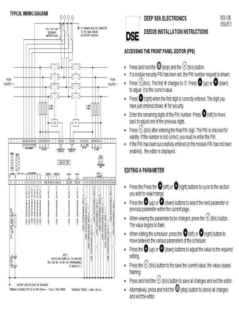 DSE335 Operators Manual | PDF | Personal Identification Number | Mains Electricity