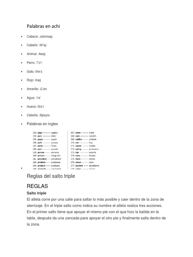 Palabras en Achi y su Significado | PDF | Hilo (Computación) | Sistema ...