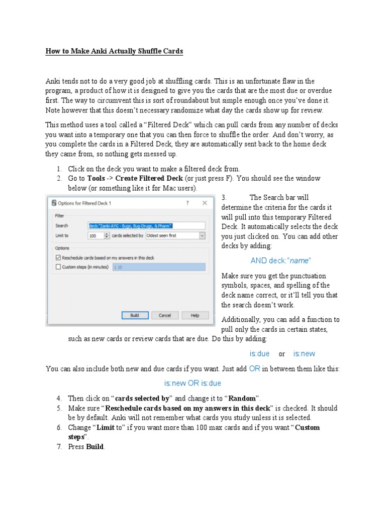 How To Make Anki Actually Shuffle Cards | PDF | Software | Computing