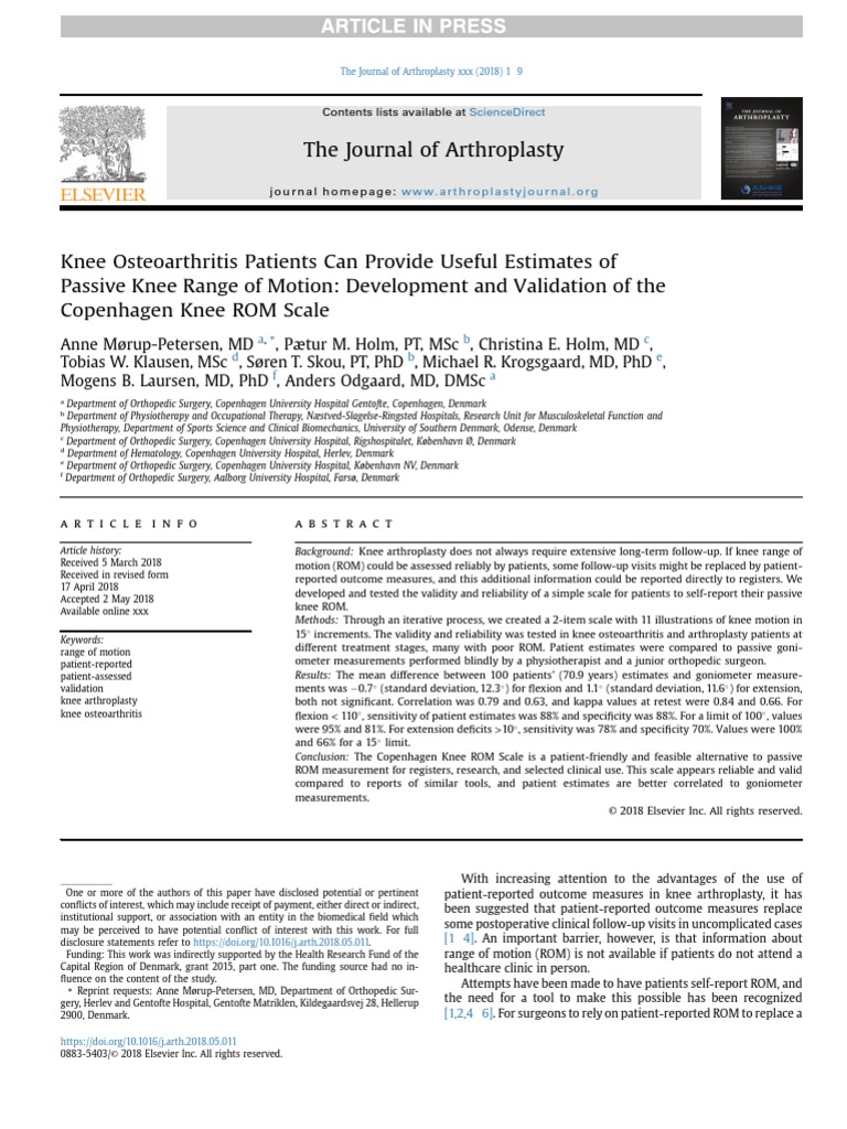 The Journal of Arthroplasty: Sciencedirect | PDF | Sensitivity And ...
