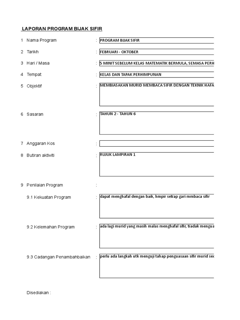 Laporan Aktiviti Bijak Matematik | PDF