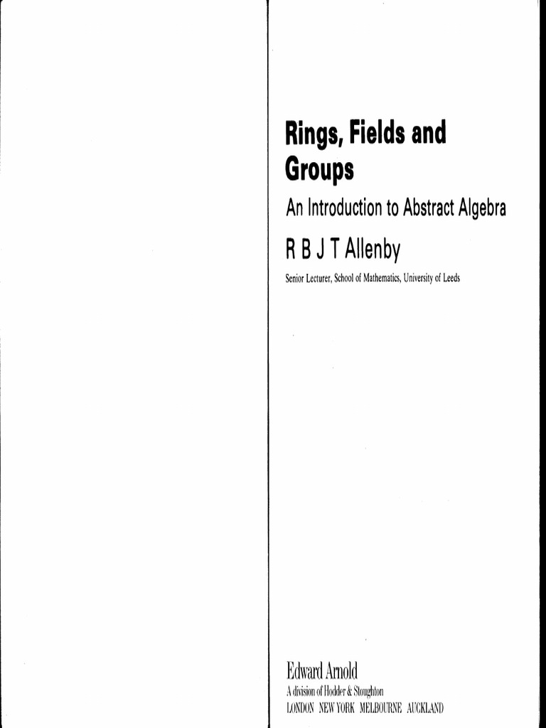 Allenby - Groups, Rings and Fields PDF | PDF