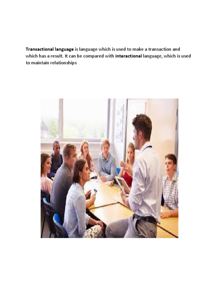 Transactional Language Is Language Which Is Used To Make A Transaction ...