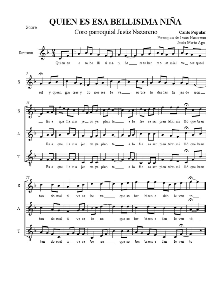 Quien Es Esa Bellisima Niña Voces | PDF