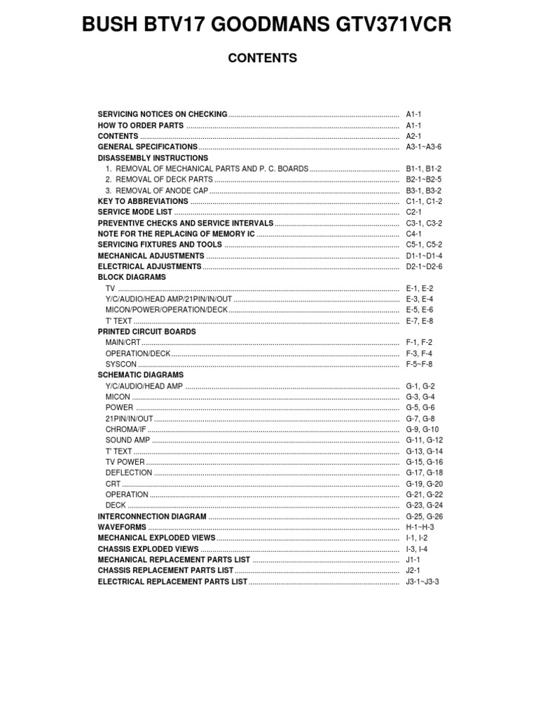Bush Btv17 Goodmans Gtv371vcr | PDF | Cathode Ray Tube | Amplifier