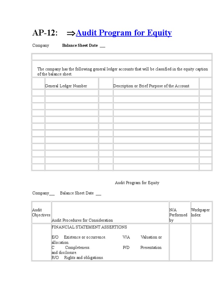 Audit Program For Equity | PDF | Employee Stock Option | Audit