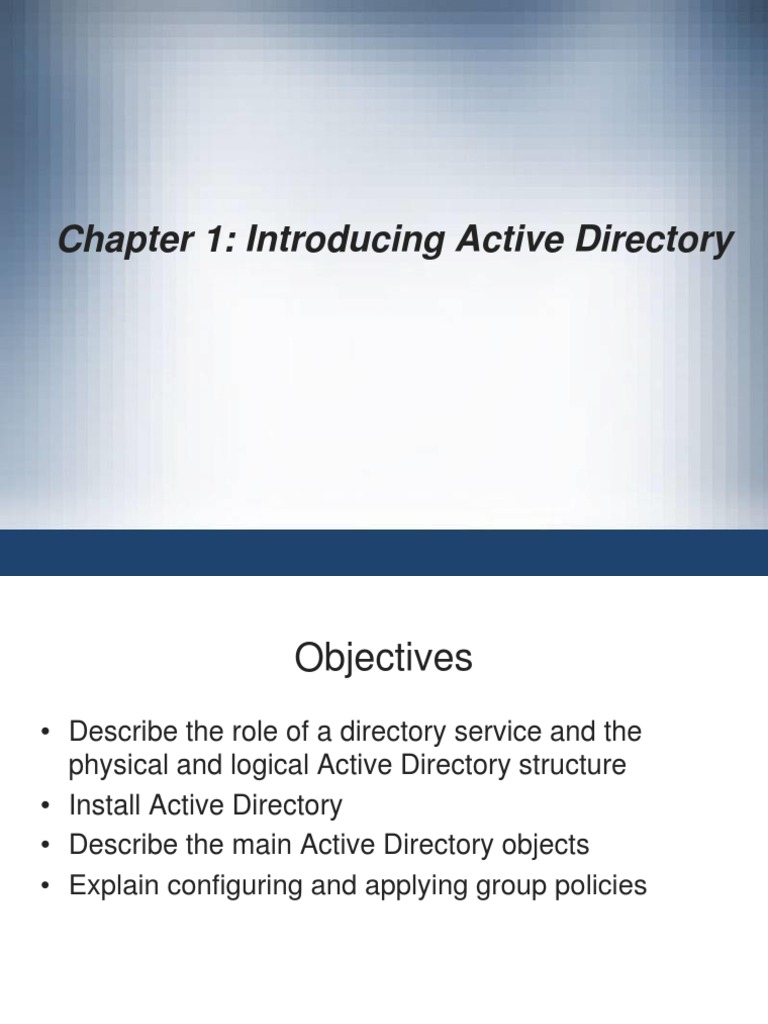 1 - Chapter 1 - Introducing Active Directory | PDF | Active Directory ...
