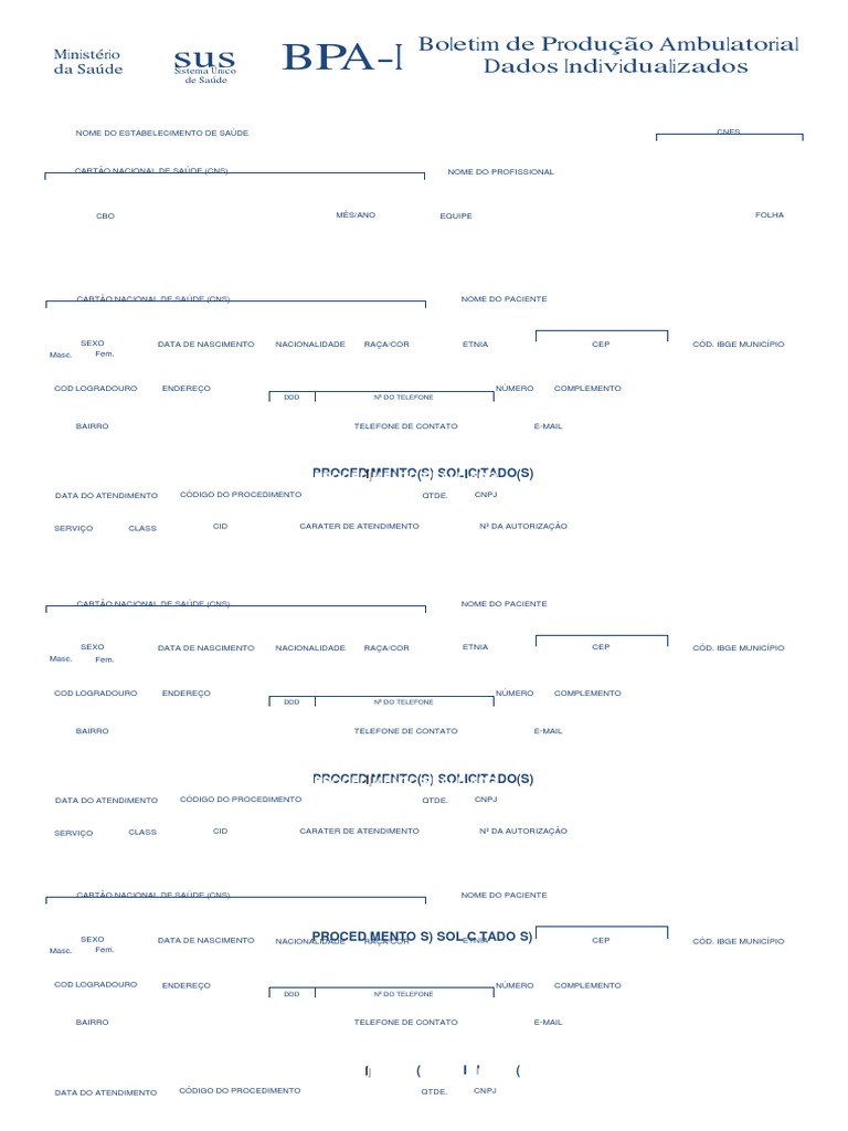 Formulario BPA I | PDF | Brasil | Sistema de saúde