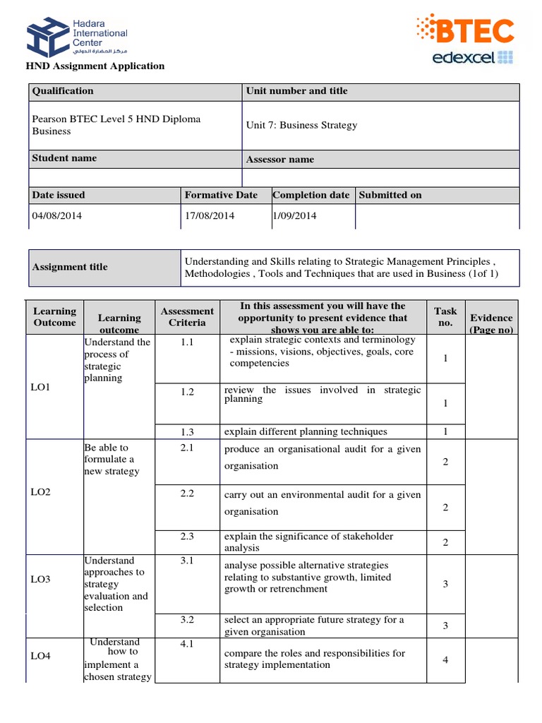Business Strategy Assignment 1 of 1 | Download Free PDF | Strategic ...