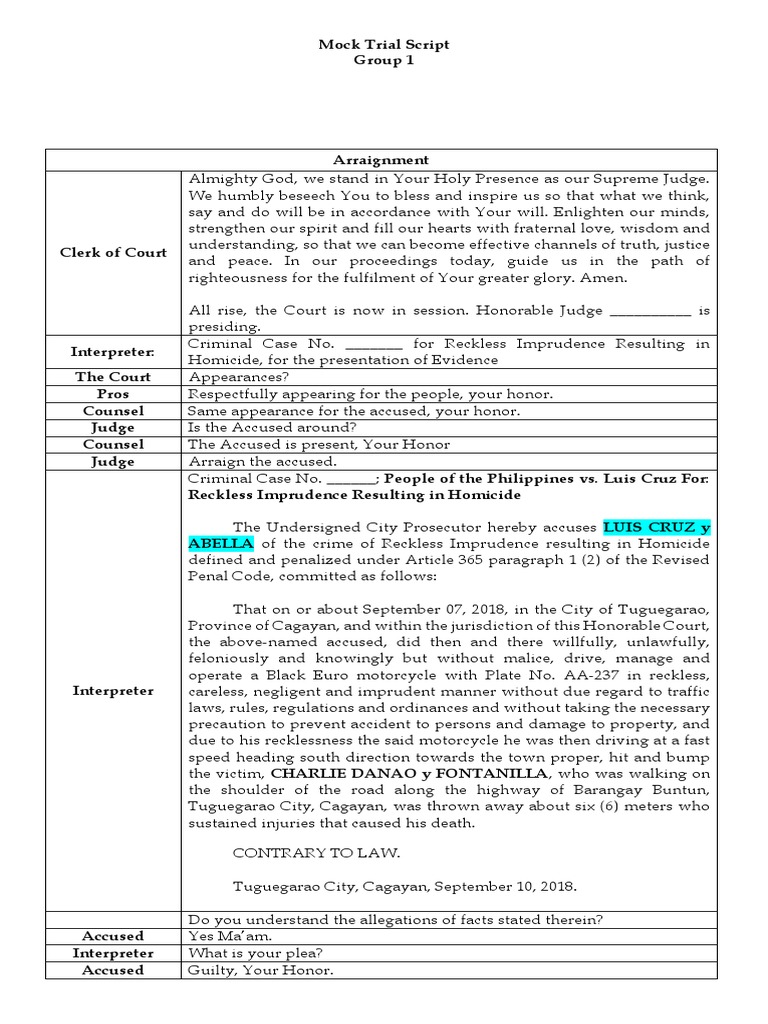 Edited Script | PDF | Judge | Witness