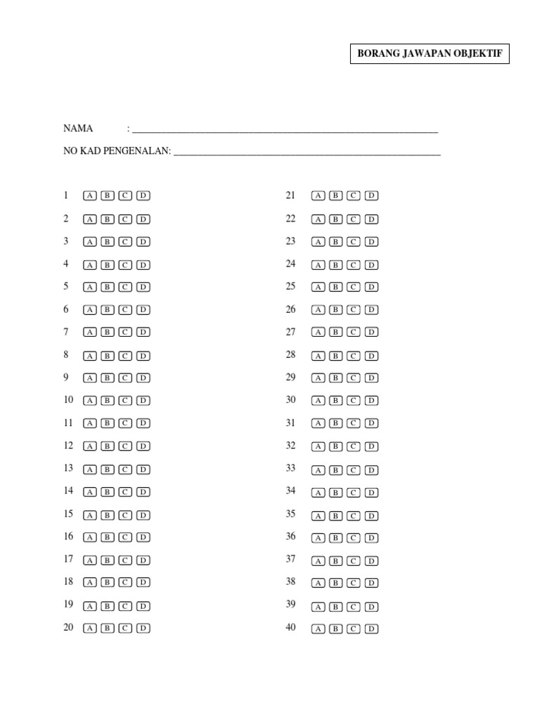 Borang Omr Edit | PDF | Teaching Methods & Materials