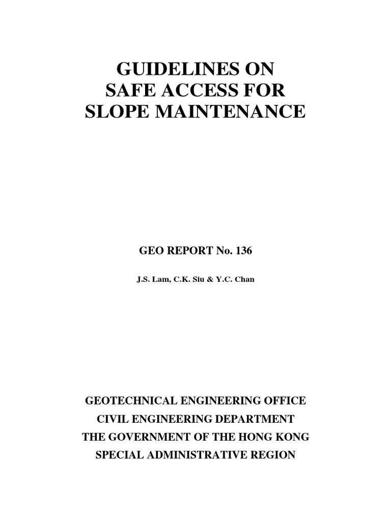 Guidelines On Safe Access For Slope Maintenance PDF | PDF | Scaffolding ...