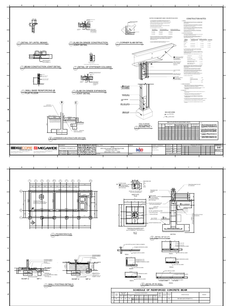 Type-1 - Structural Plan - 2013-02-16 PDF | PDF | Concrete | Beam ...