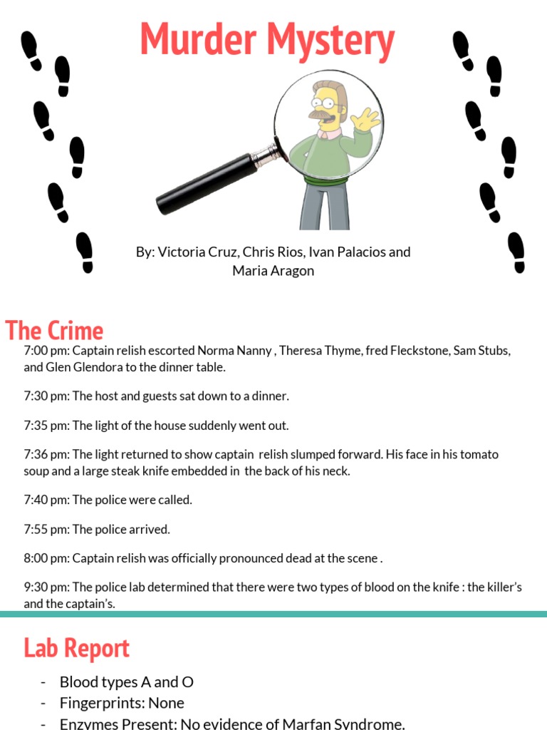 Murder Mystery | PDF | Genetics | Diseases And Disorders