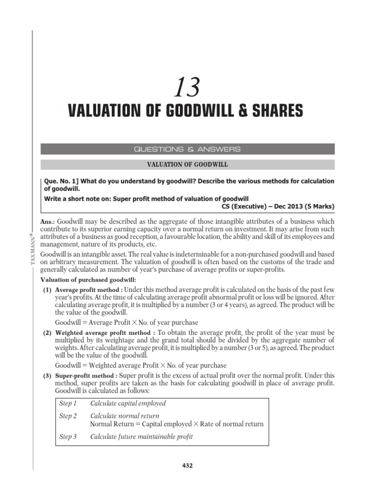Diya 1 | PDF | Goodwill (Accounting) | Valuation (Finance)