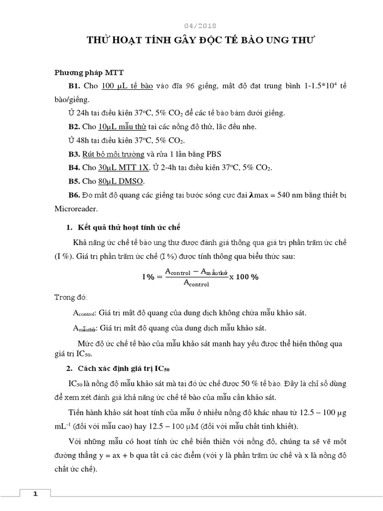 MTT Assay | PDF