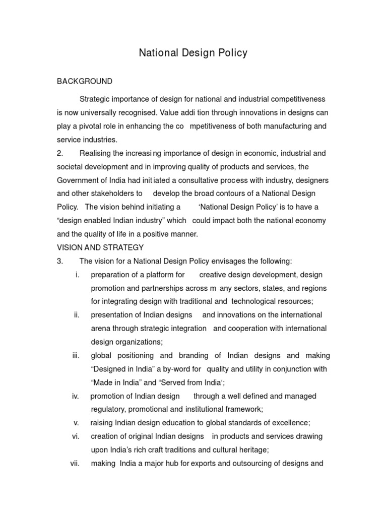 National Design Policy Overview | PDF | Design | Innovation