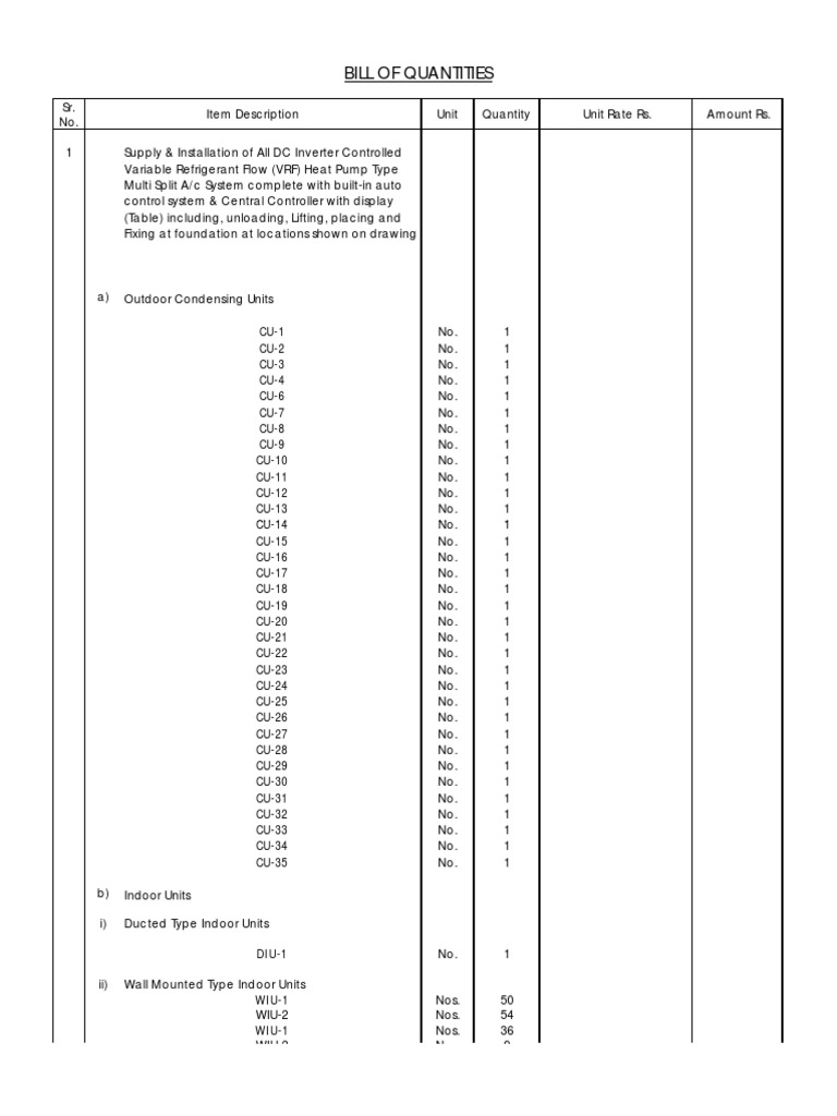 Boq | PDF | Duct (Flow) | Thermal Insulation